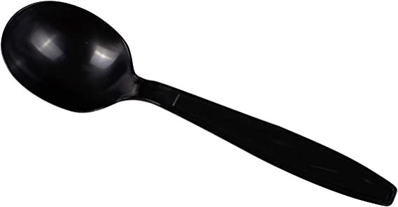 Nicole Fantini Collection Individually Wrapped Disposable Heavy Weight Black Plastic Spoons ...